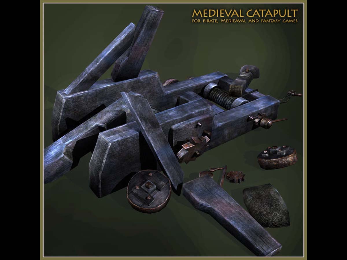 动画中世纪弹射器低聚3D模型 | Cocos Store