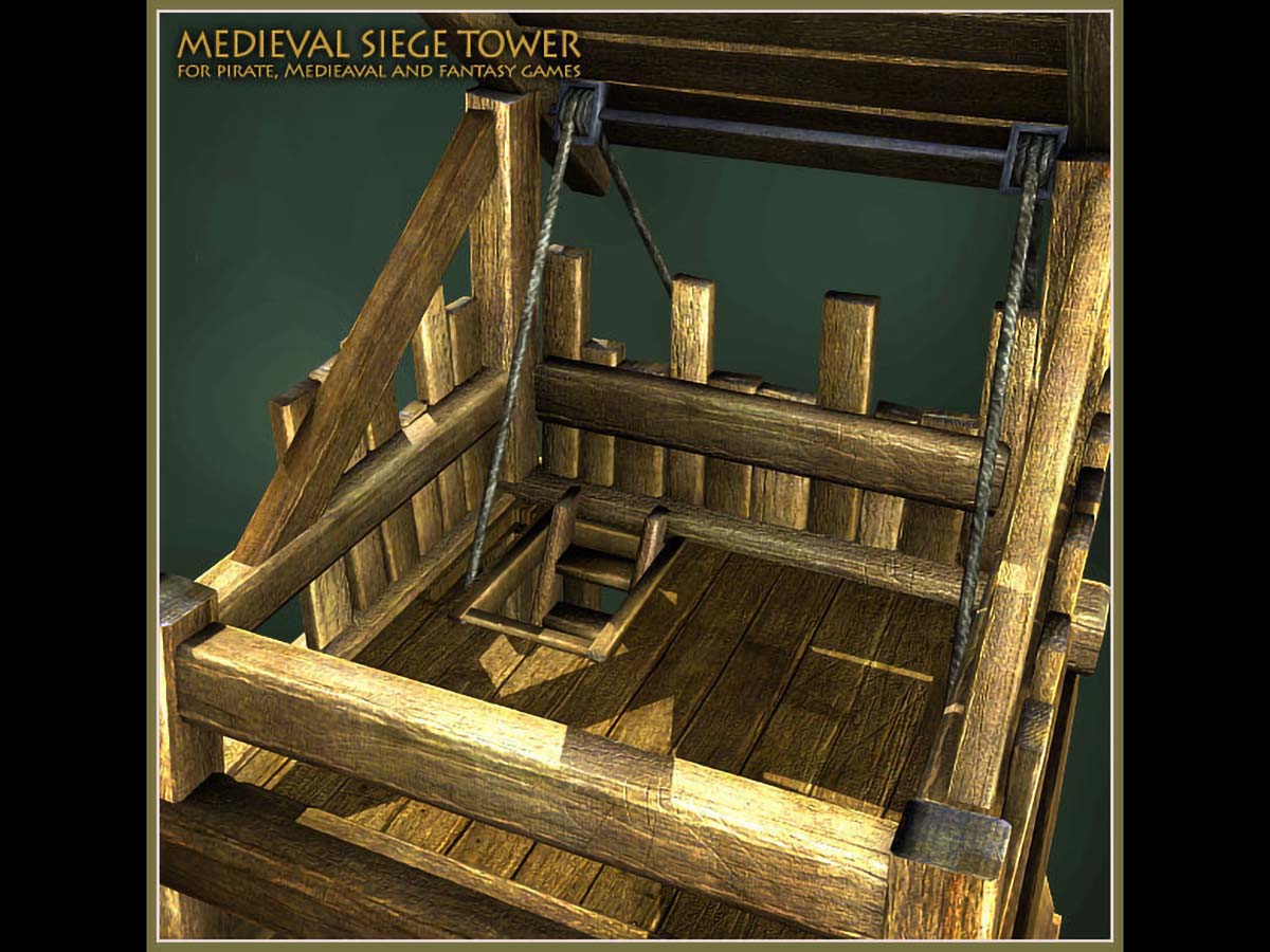 动画中世纪攻城塔低聚3D模型 | Cocos Store