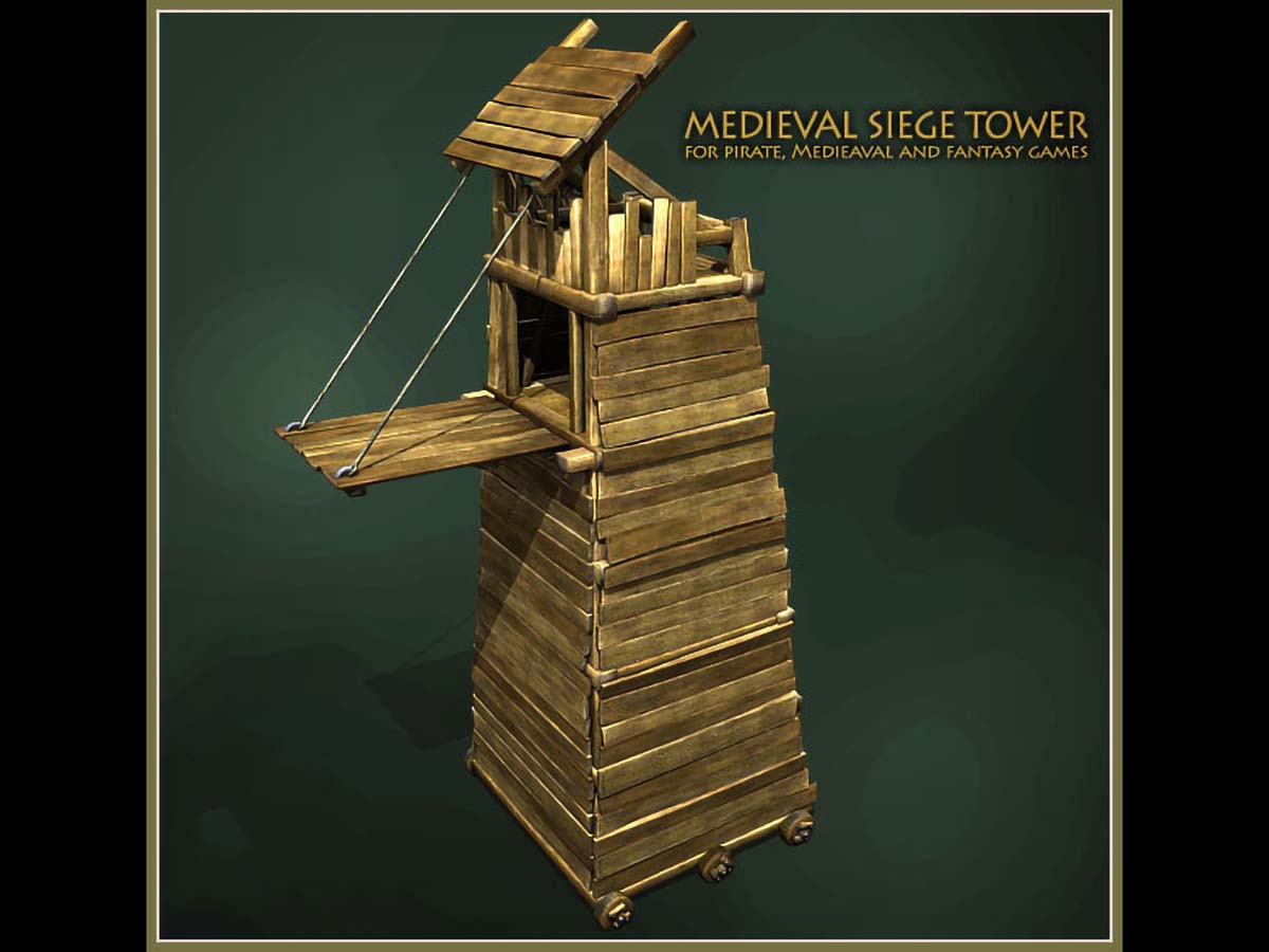 动画中世纪攻城塔低聚3D模型 | Cocos Store