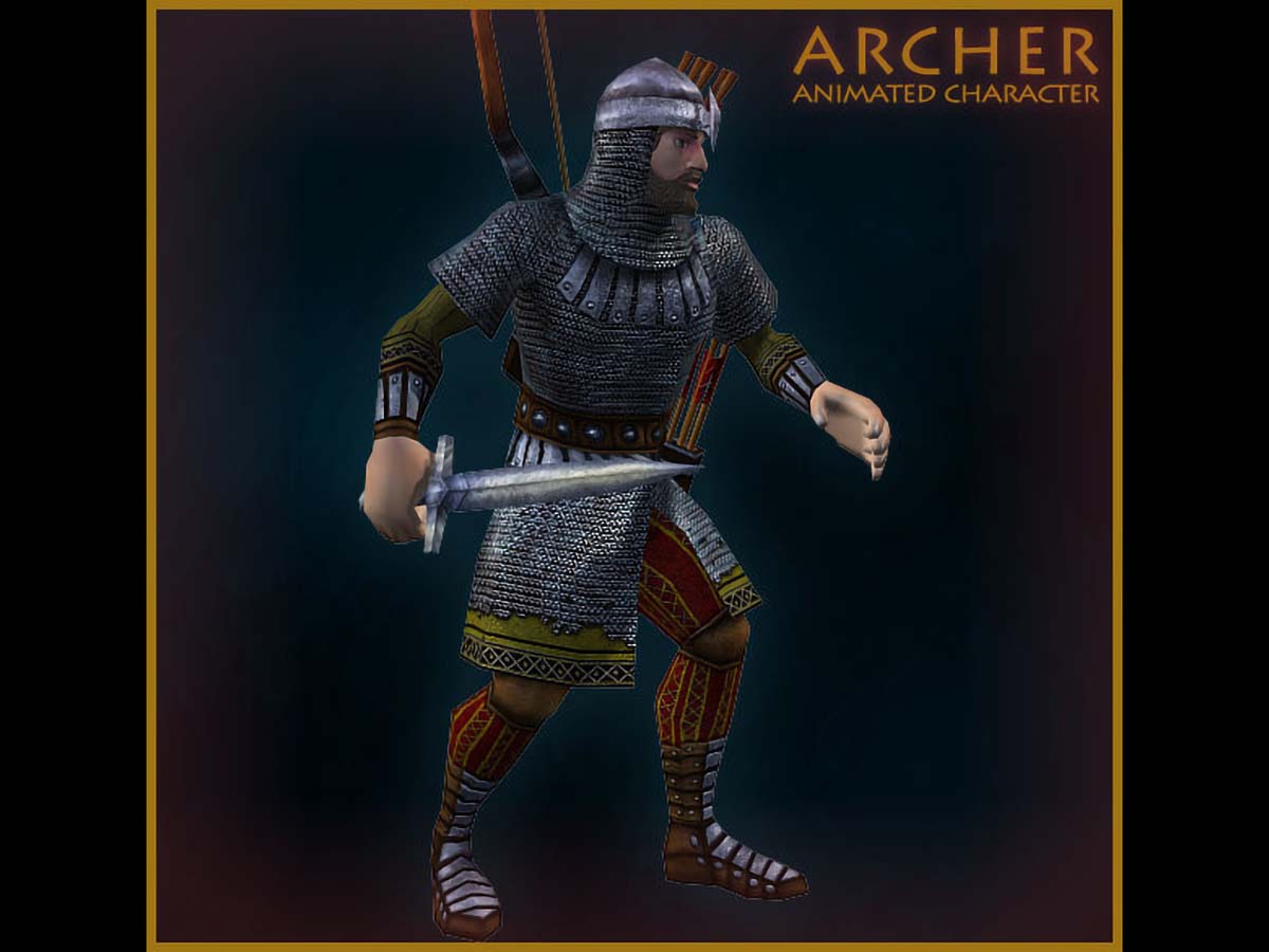 Animated Archer Low-poly 3D model | Cocos Store