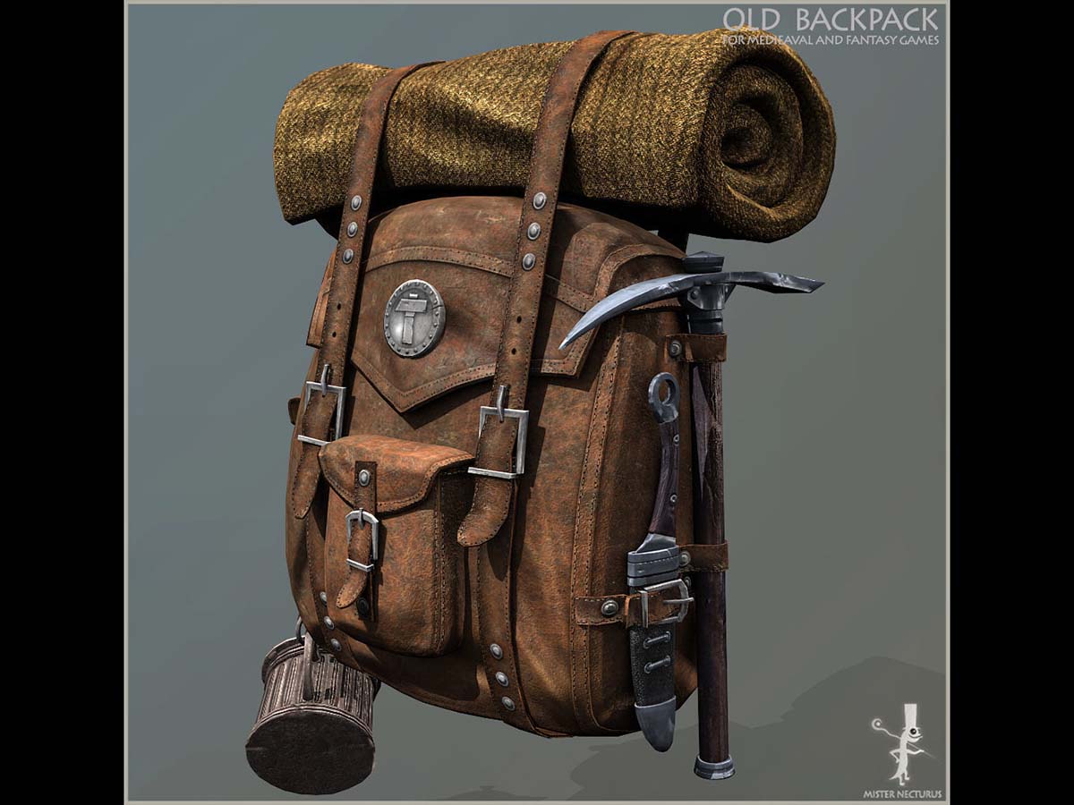 生存旧背包低聚3D模型 | Cocos Store