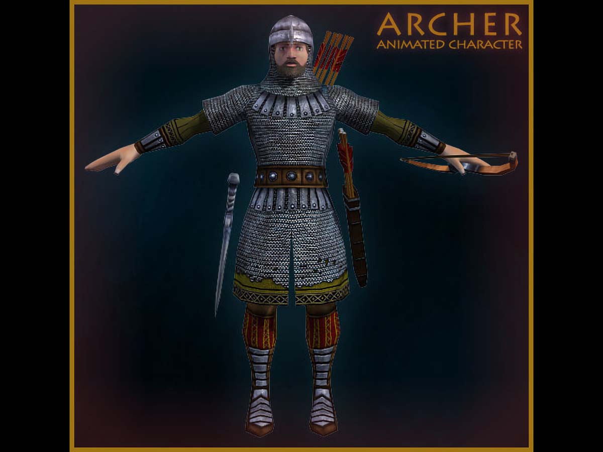 Animated Archer Low-poly 3D model | Cocos Store